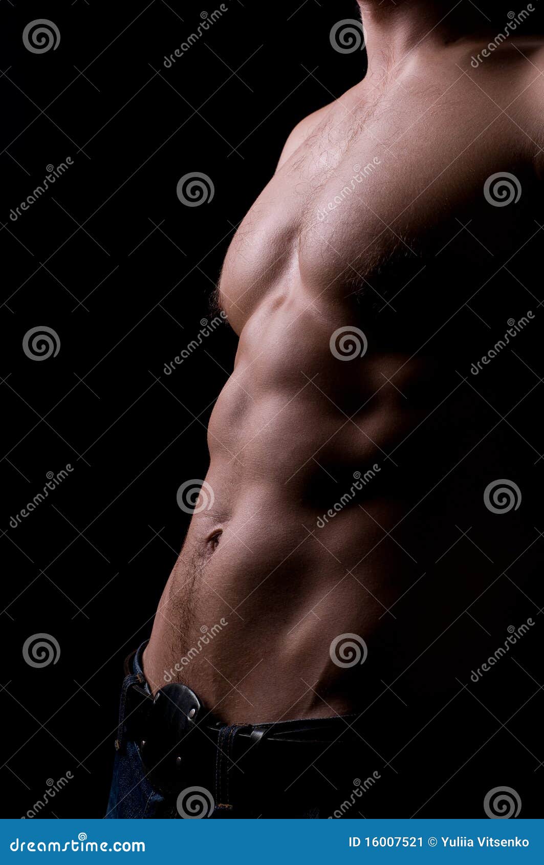 Torso of Strong Athletic Man Stock Image - Image of night, fitness ...