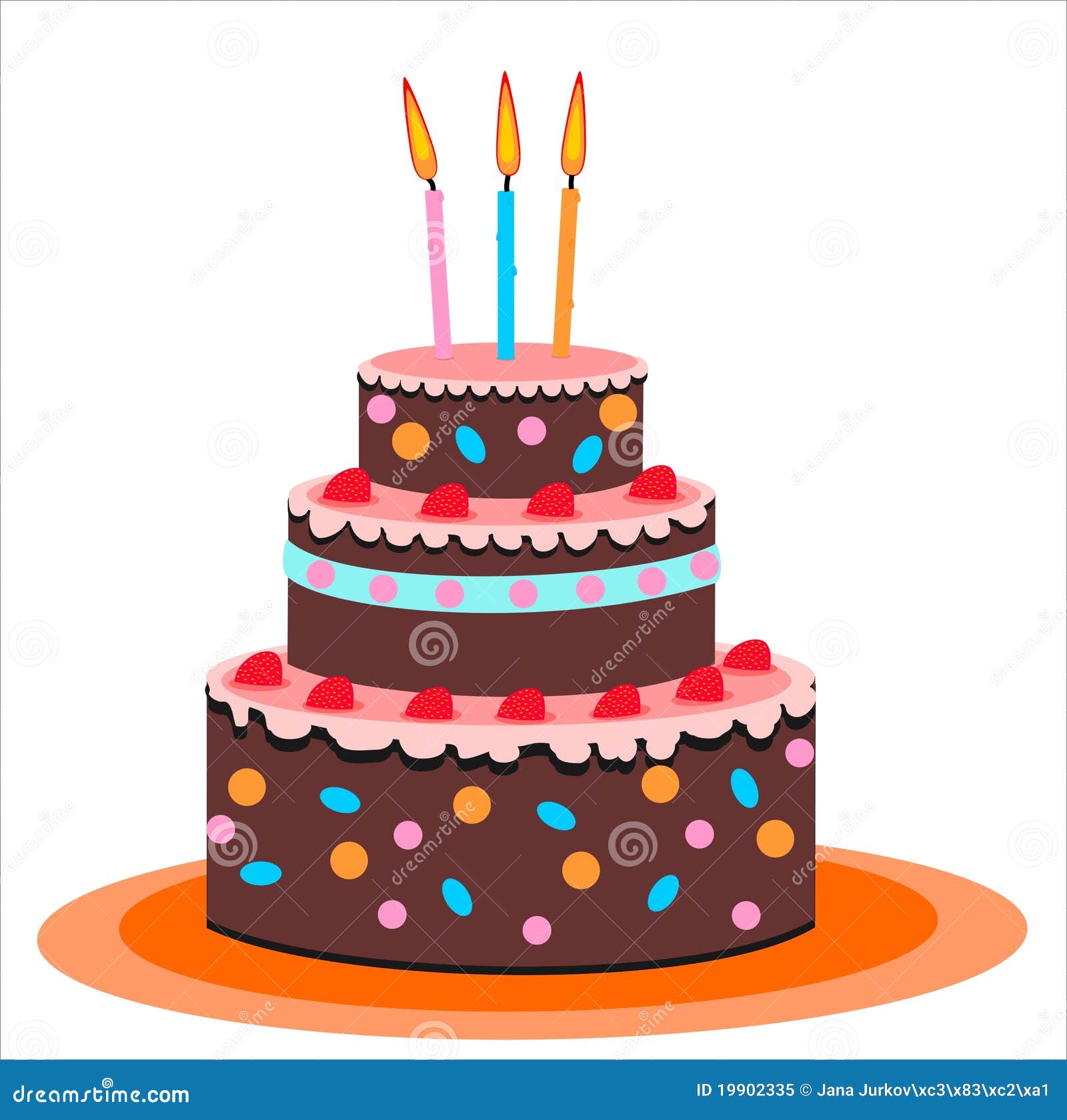 Torta illustrazione vettoriale. Illustrazione di candele - 19902335