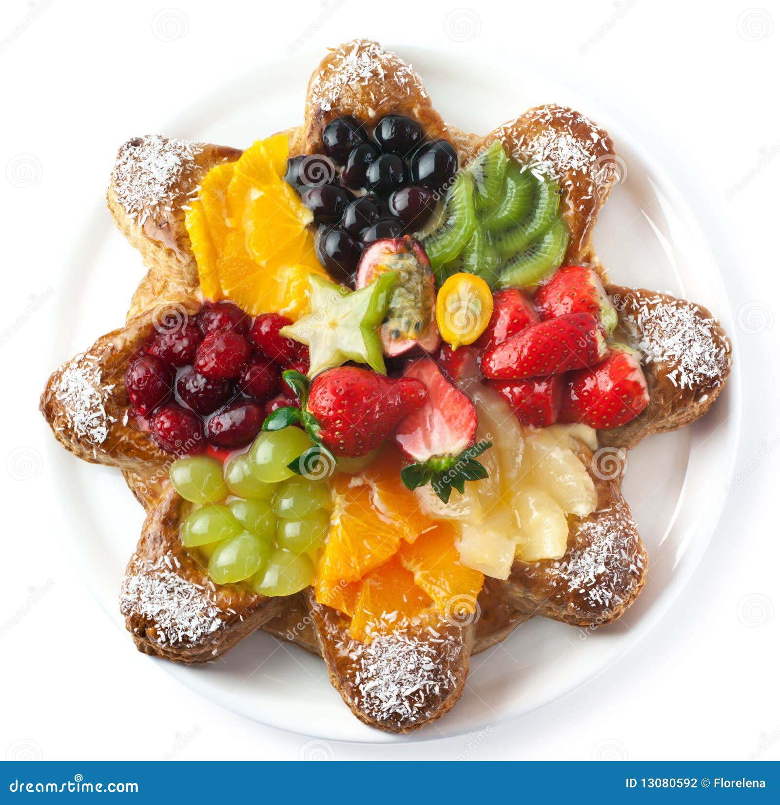 Torta Da Fruta Isolada No Fundo Branco Foto de Stock - Imagem de fruta ...