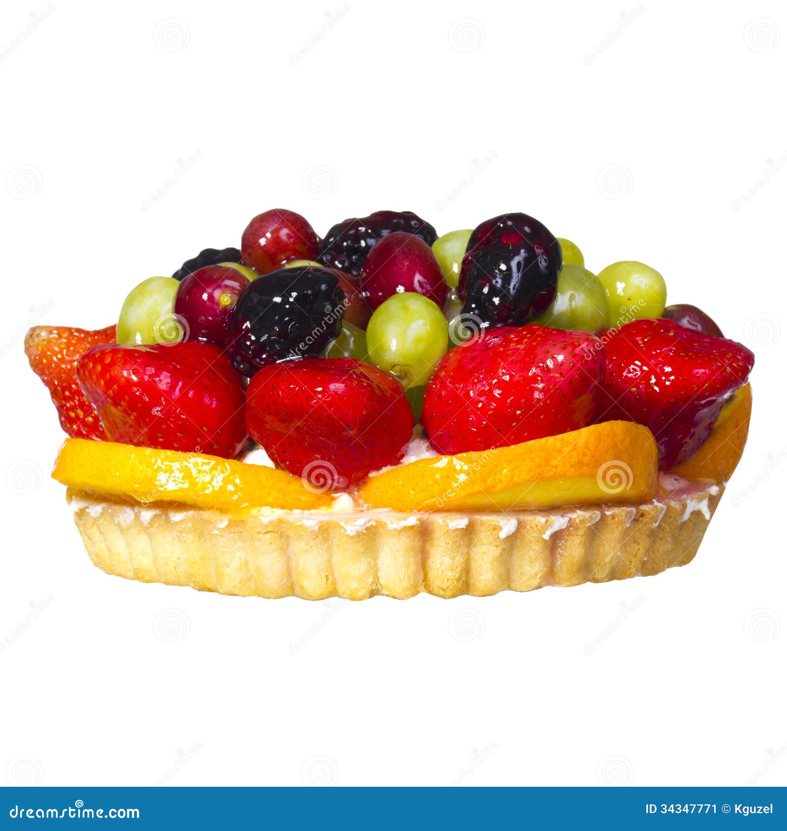 Torta De La Fruta Aislada En Blanco. Postre Dulce Imagen de archivo ...