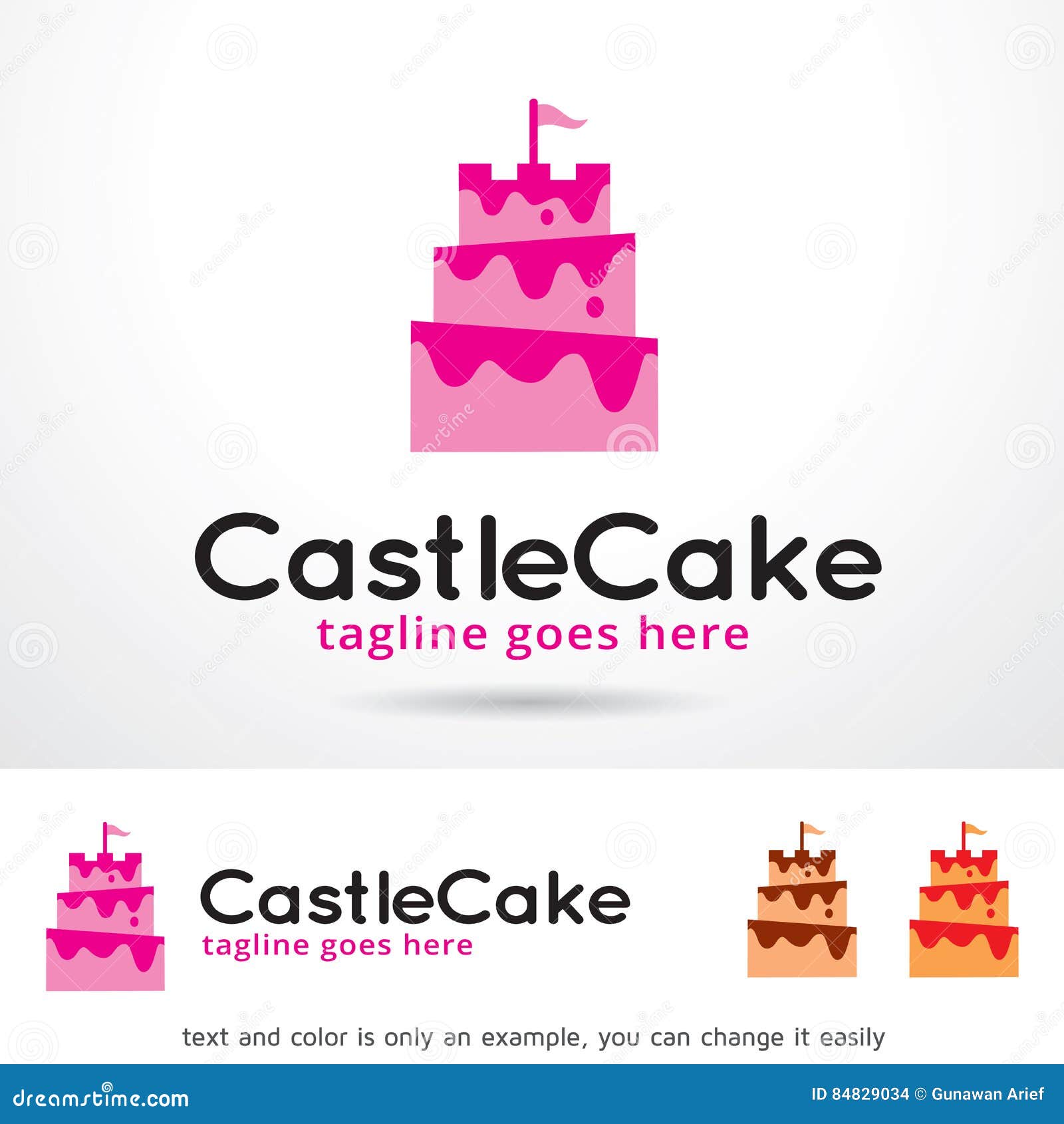 Torta Logo Template Design Vector Del Castillo Ilustración del Vector ...