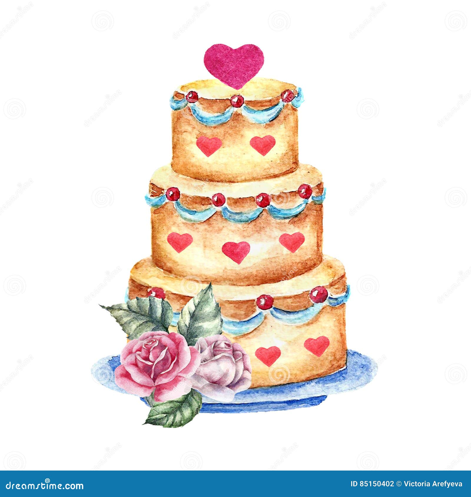 Torta Nunziale Dell'acquerello Illustrazione D'annata Disegnata a Mano ... Torta Nunziale Dell'acquerello Illustrazione D'annata Disegnata a Mano ...