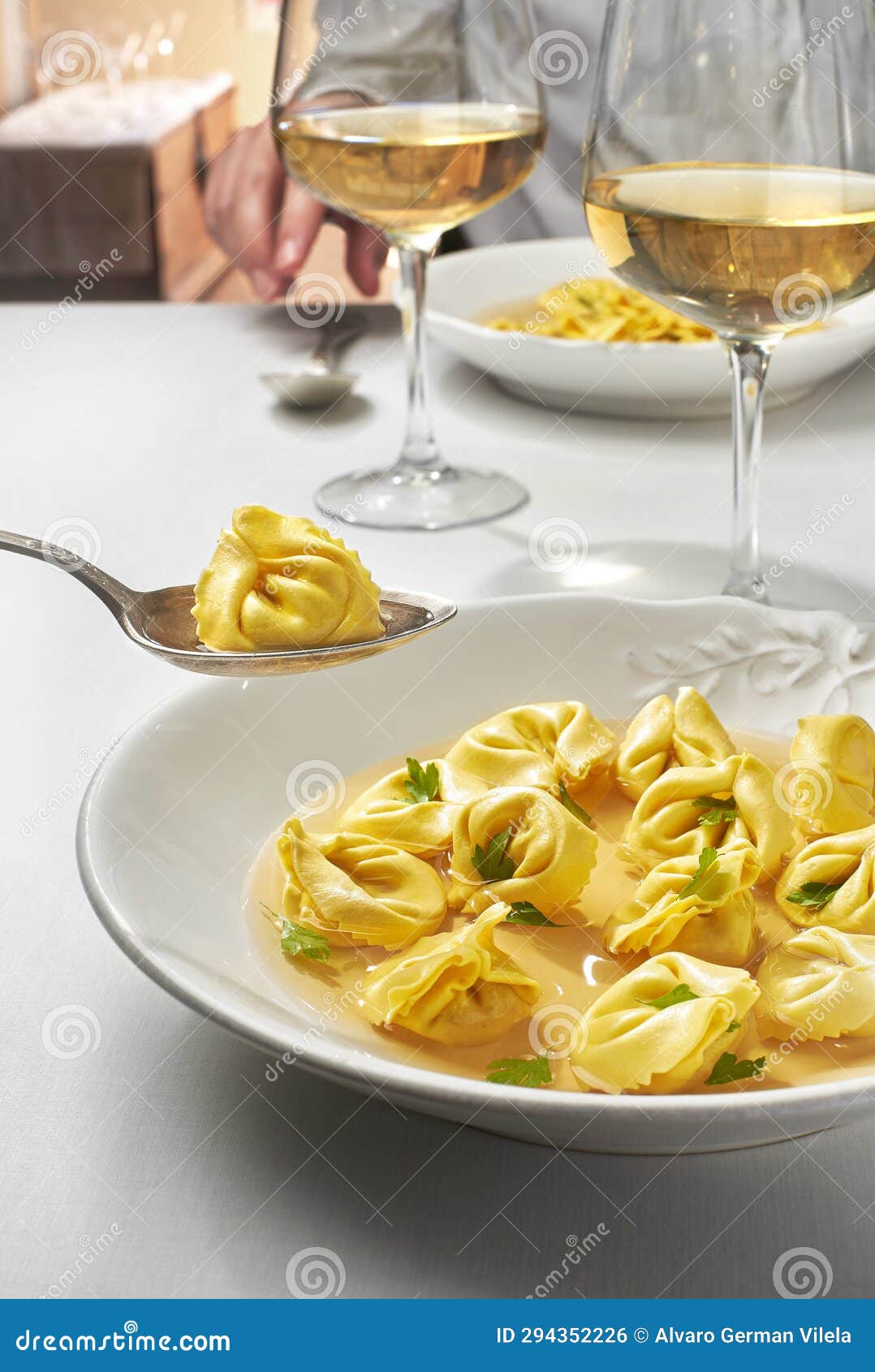 Tortellini in Brodo, Typical Dish of the Italian Culinary Stock Photo ...