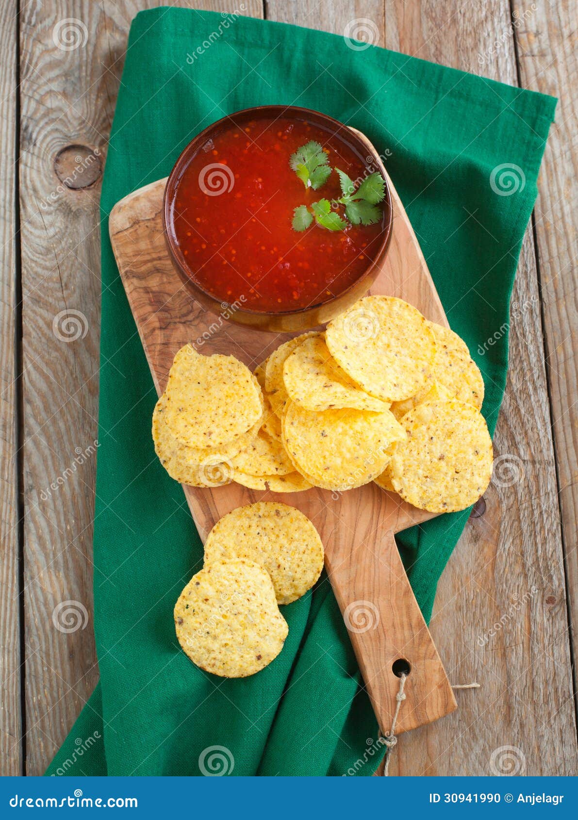 Tortilla Chips Served with a Salsa Sauce Stock Photo - Image of snack ...