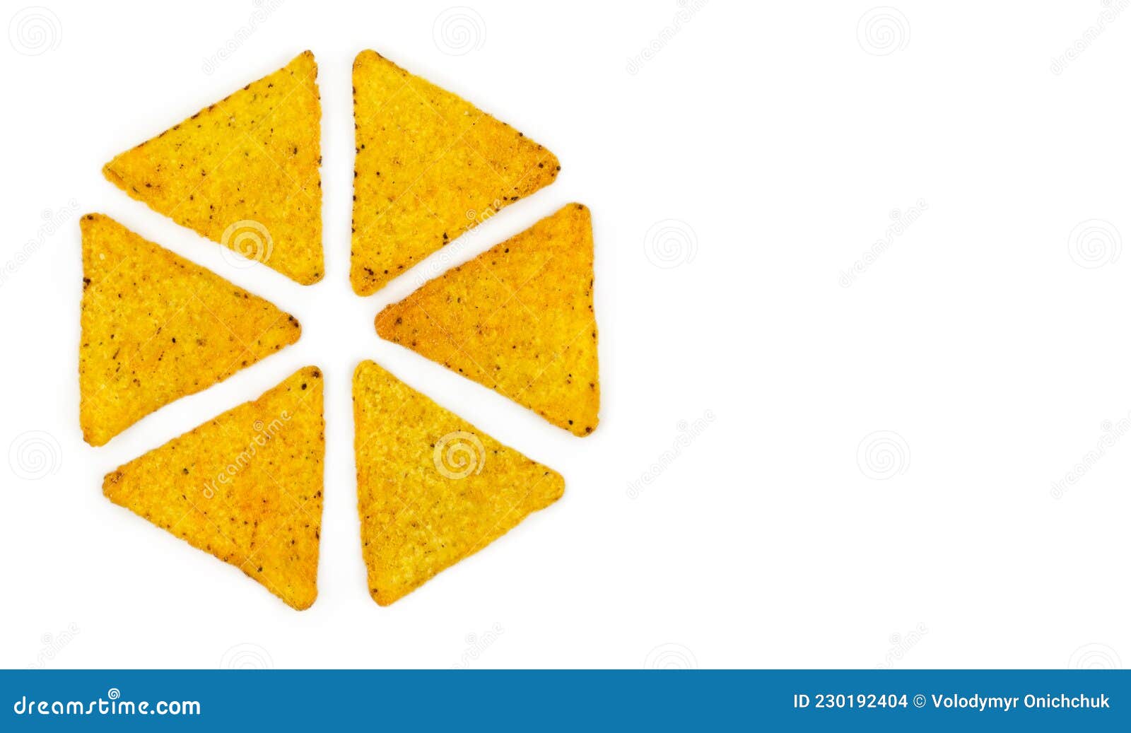 Tortilla Chips On White Background In The Shape Of A Circle Royalty ...