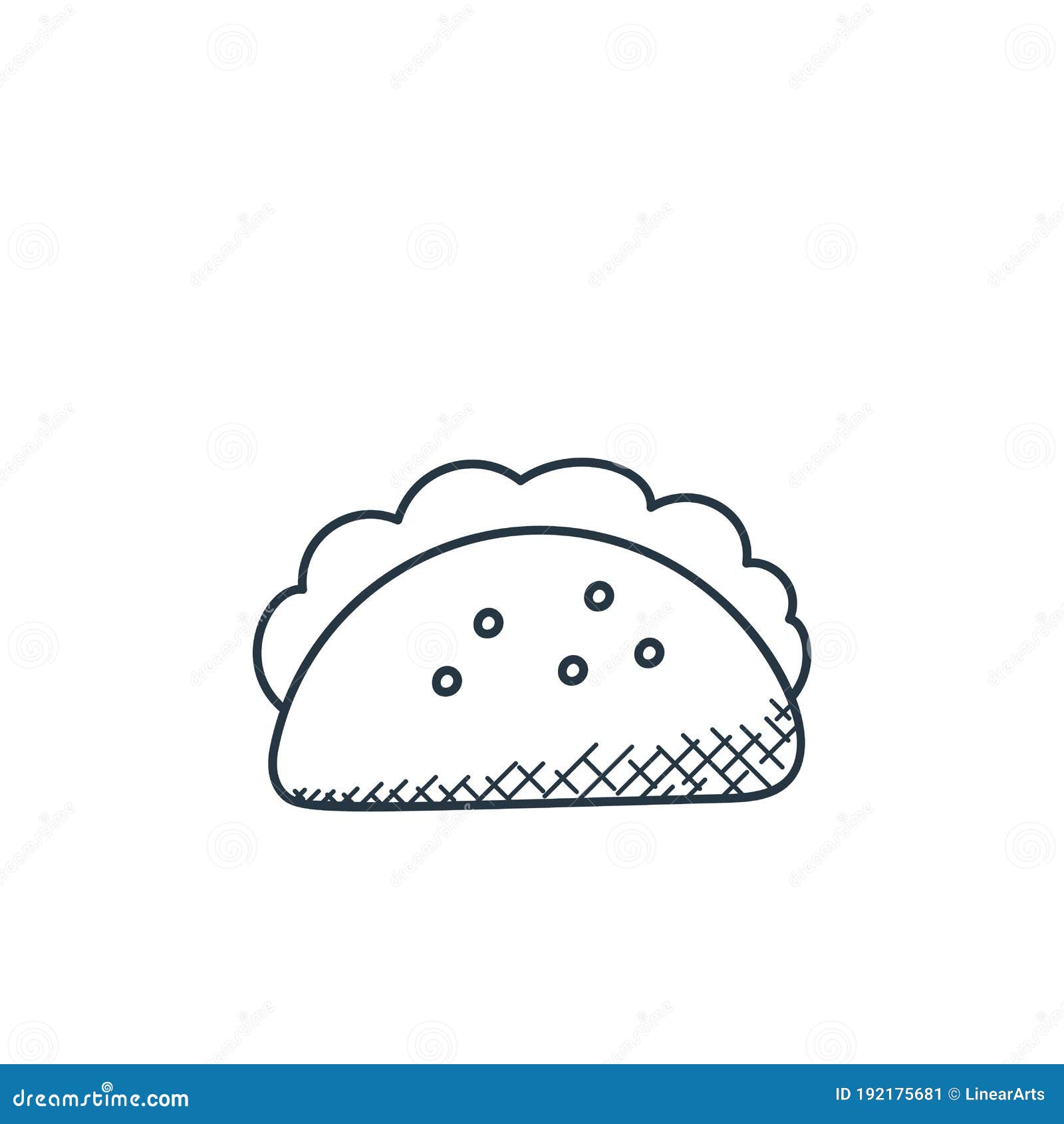 Tortilla Drawn Outline Icon Vector Illustration | CartoonDealer.com ...