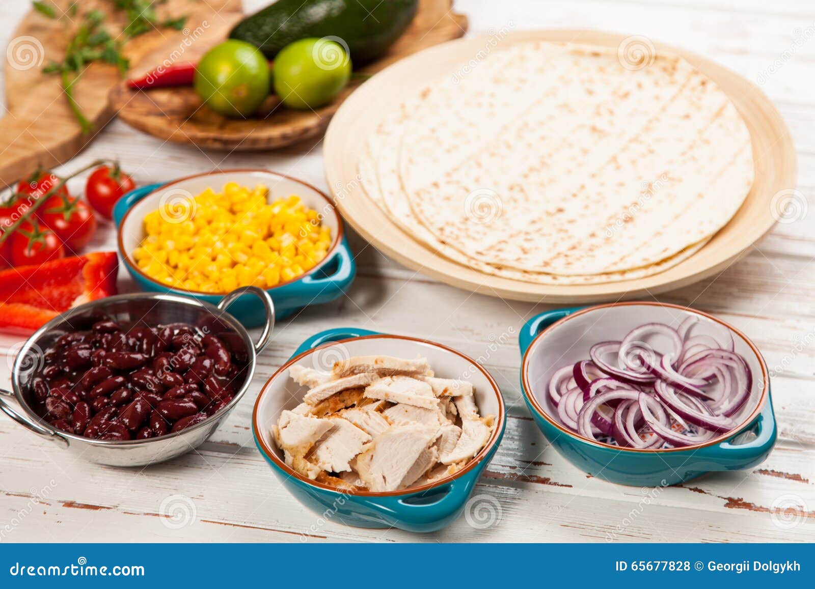 Tortilla with a Mix of Ingredients Stock Photo - Image of meat, pepper ...