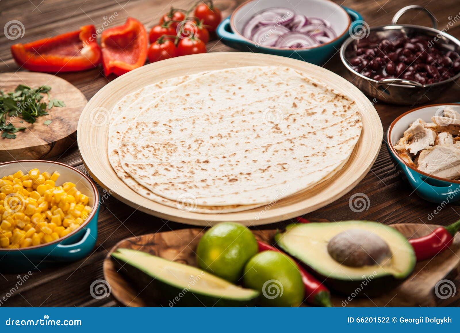 Tortilla with a Mix of Ingredients Stock Photo - Image of ingredients ...