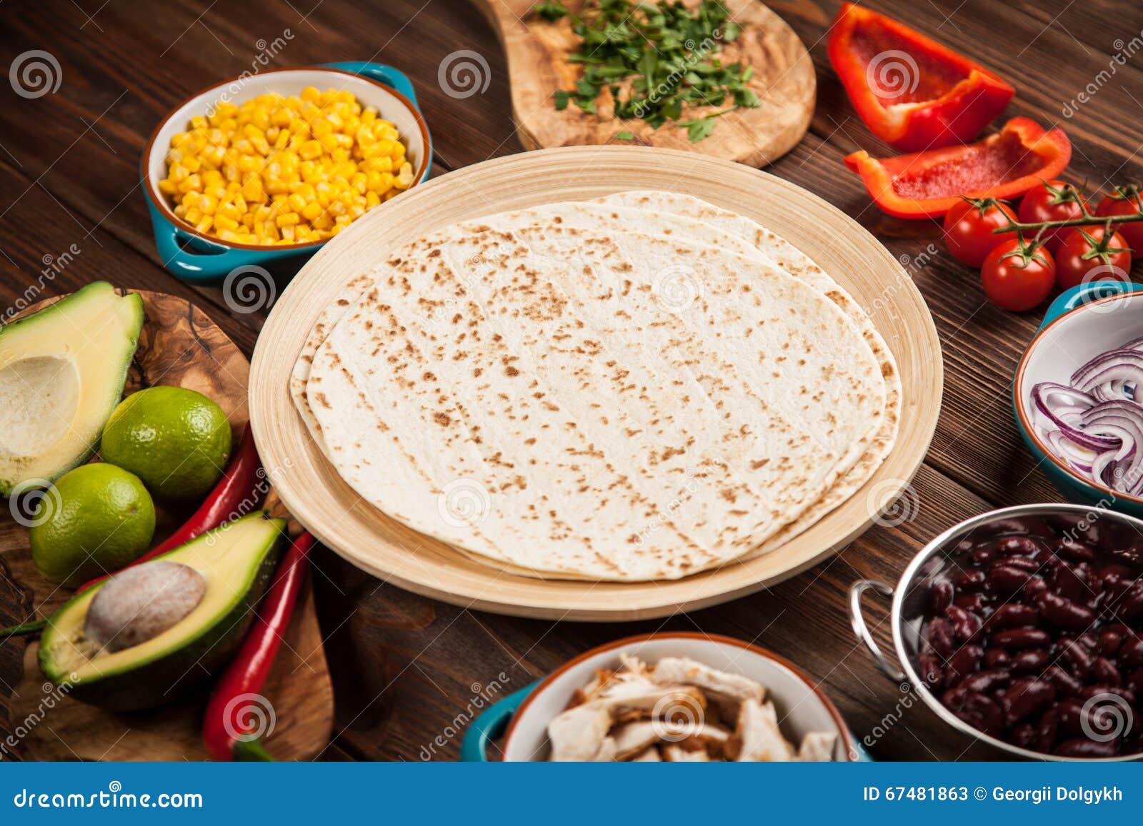Tortilla with a Mix of Ingredients Stock Image - Image of onion ...