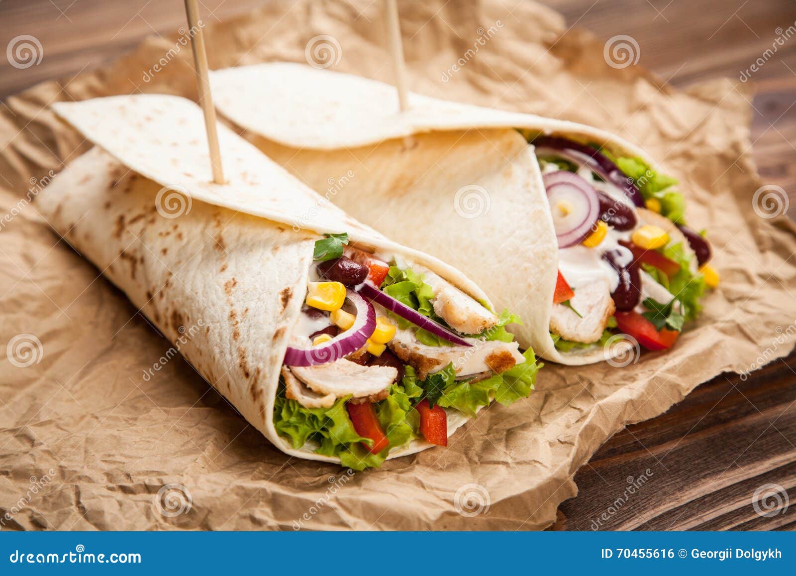 Tortilla with a Mix of Ingredients Stock Photo - Image of pepper, corn ...