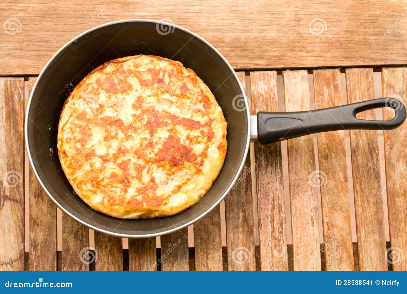 Tortilla in pan stock image. Image of delicious, omelet - 28588541