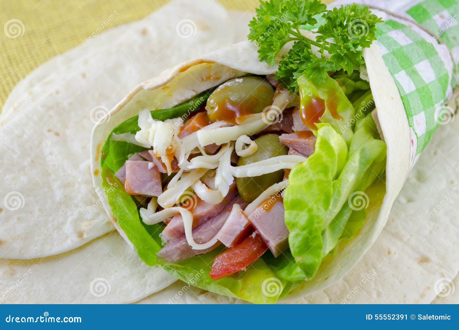 Tortilla sandwich stock image. Image of mediterranean - 55552391