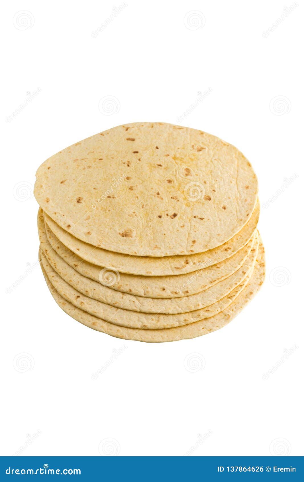 Tortilla on a White Background. Stock Photo - Image of flour, isolated ...