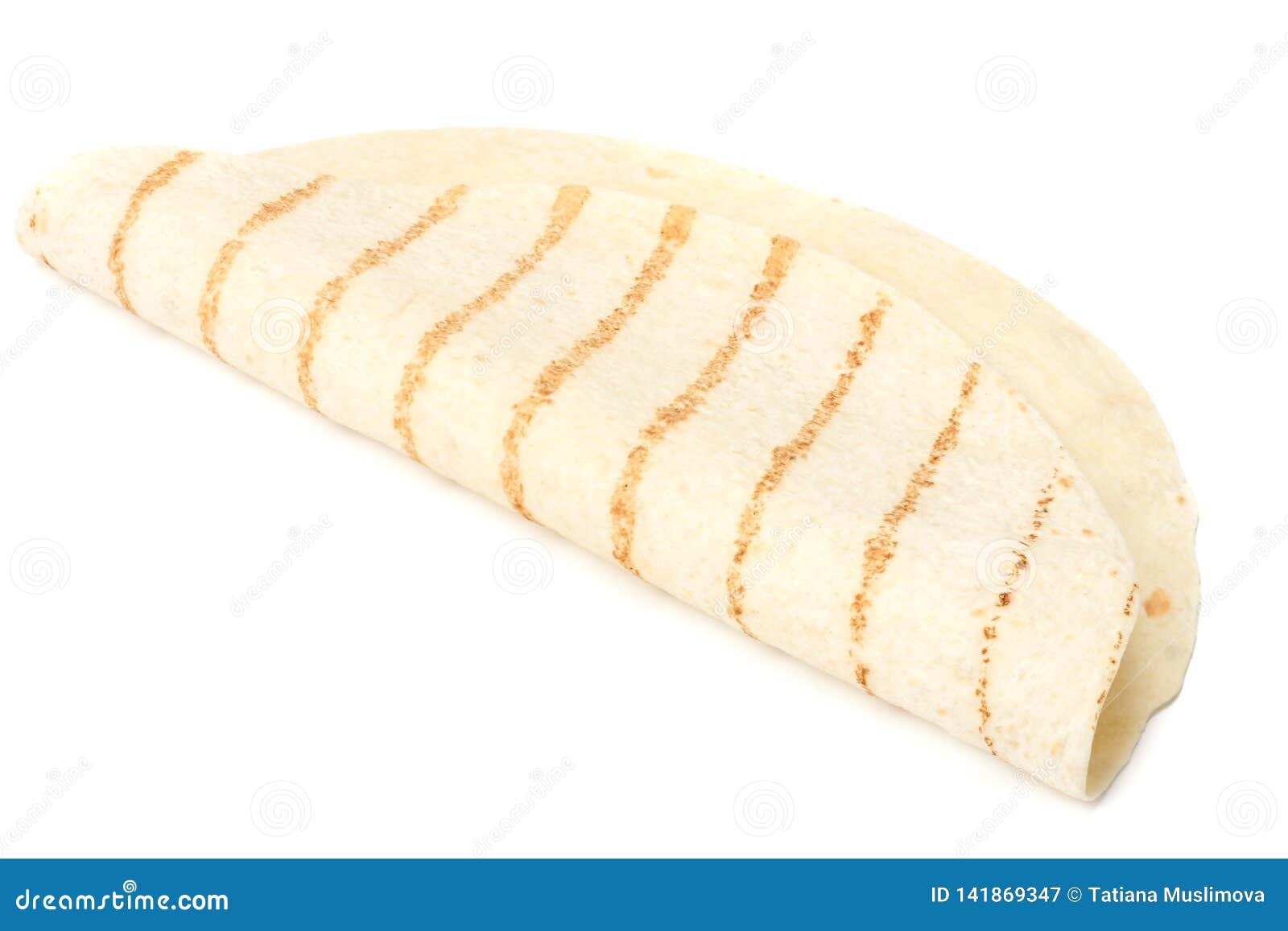 Tortilla Wrap Isolated on a White Background Stock Image - Image of ...