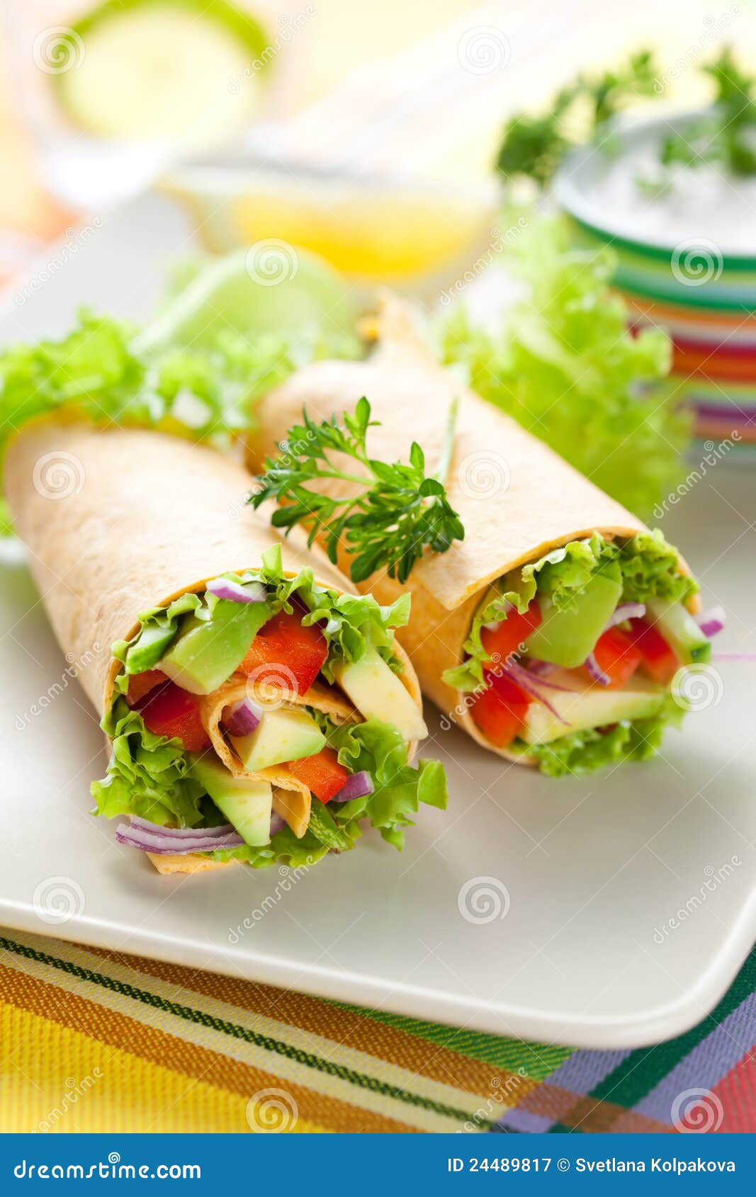 Tortilla wraps stock image. Image of garnish, dinner - 24489817