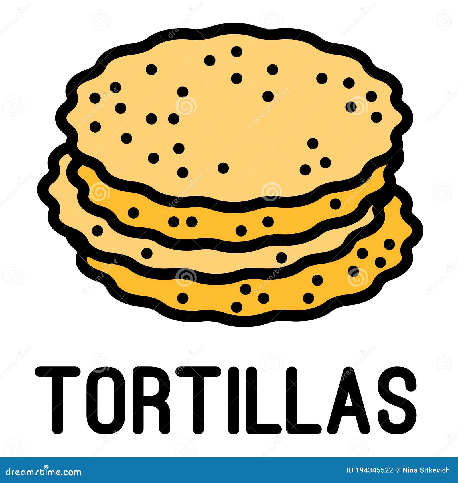 Tortillas Icon Vector From Cinco De Mayo Concept. Thin Line ...