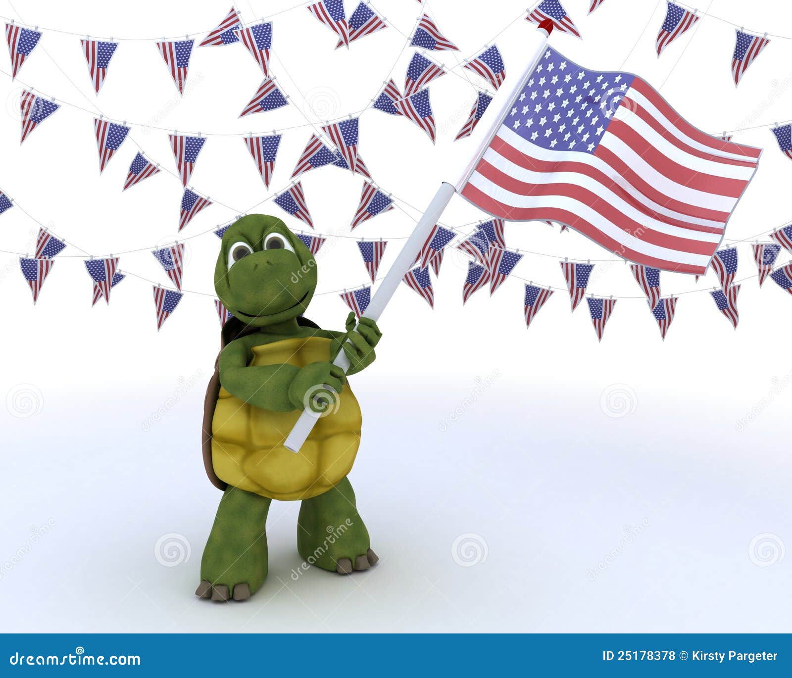 Tortoise with American Flag Stock Illustration - Illustration of ...