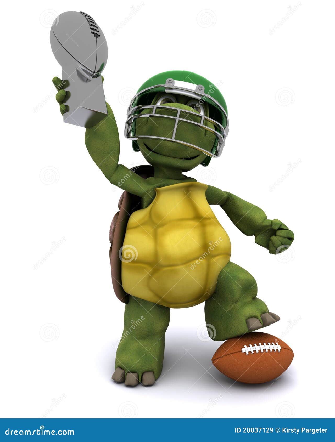 Tortoise with an American Football Stock Illustration - Illustration of ...