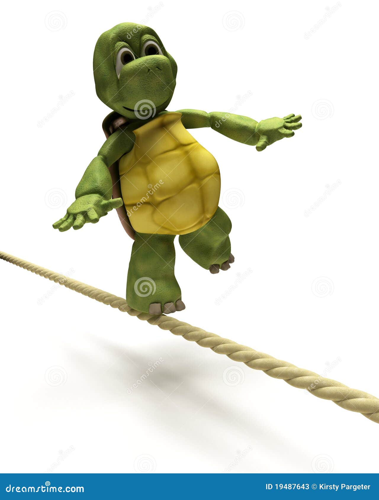 Tortoise Balancing on a Tight Rope Stock Illustration - Illustration of ...
