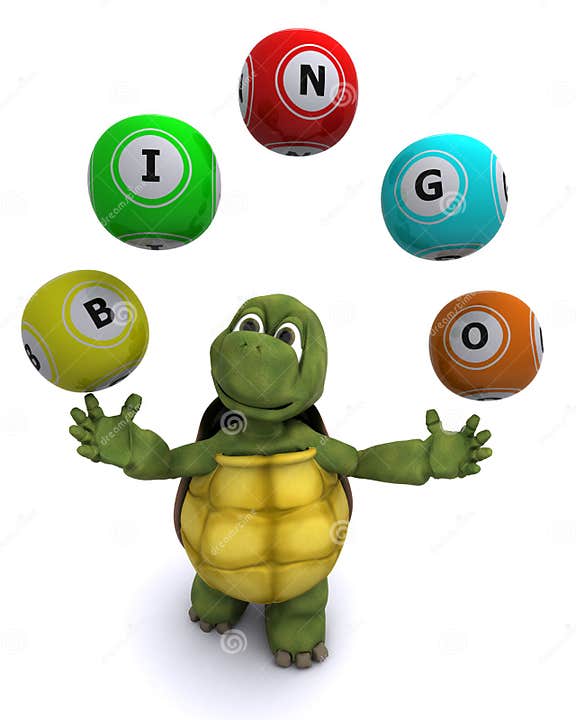 Tortoise with bingo balls stock illustration. Illustration of shell ...