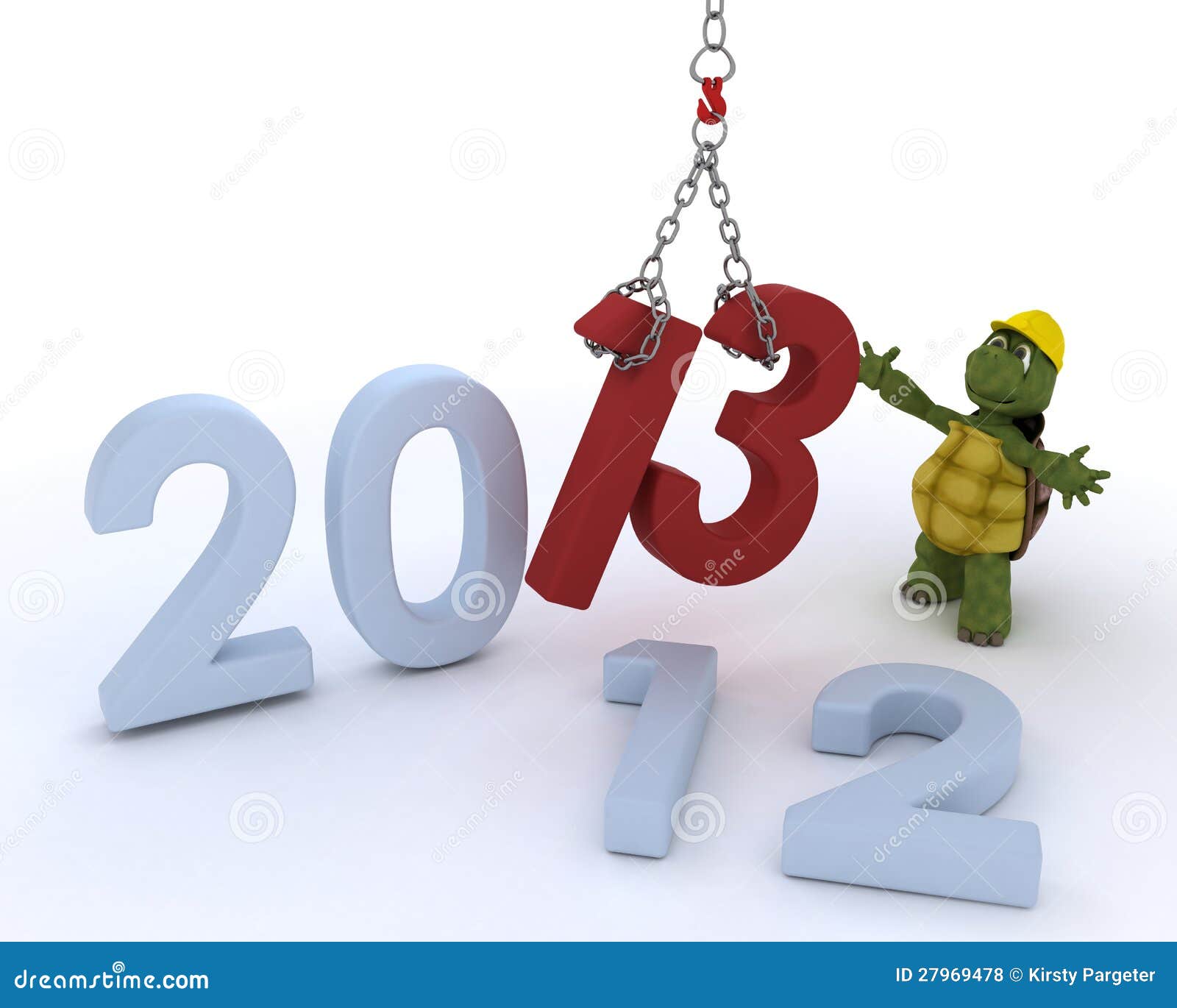 Tortoise Bringing in the New Year Stock Illustration - Illustration of ...