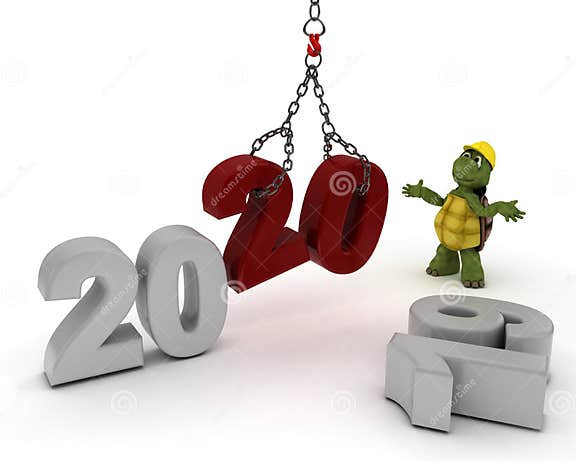 Tortoise Bringing in the New Year Stock Illustration - Illustration of ...