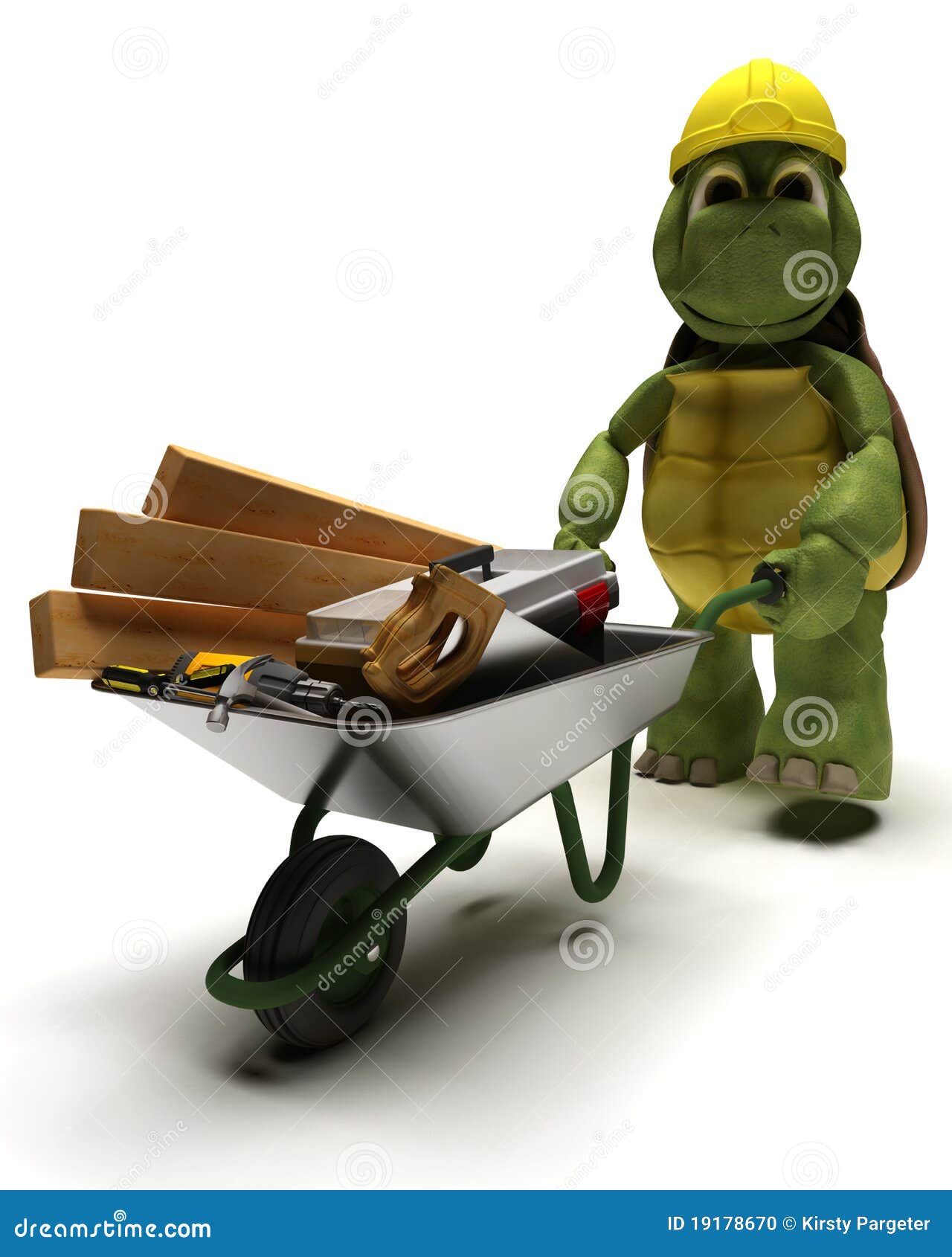 Tortoise Builder with Tools Stock Illustration - Illustration of tools ...