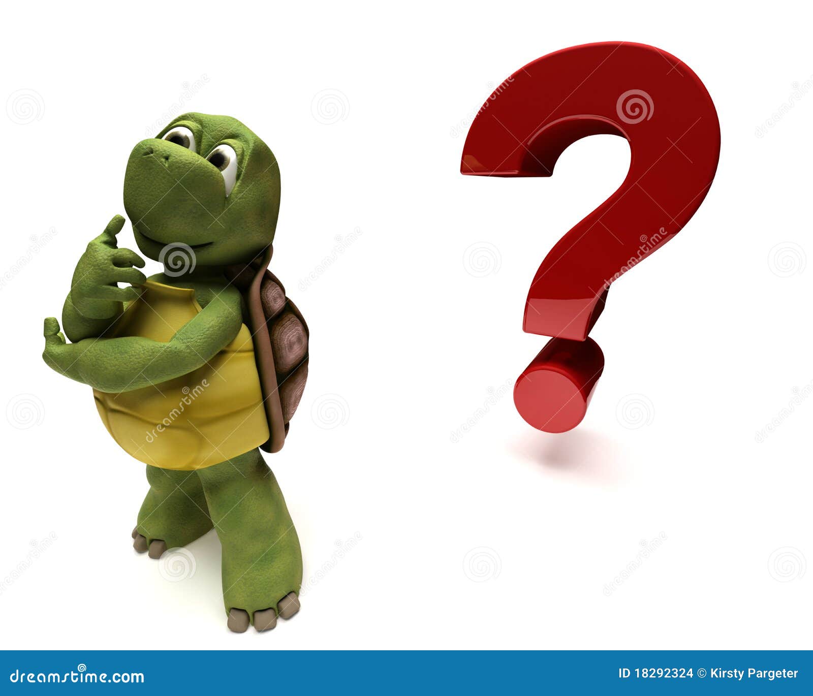 Tortoise Caricature Thinking By A Question Mark Stock Images - Image ...