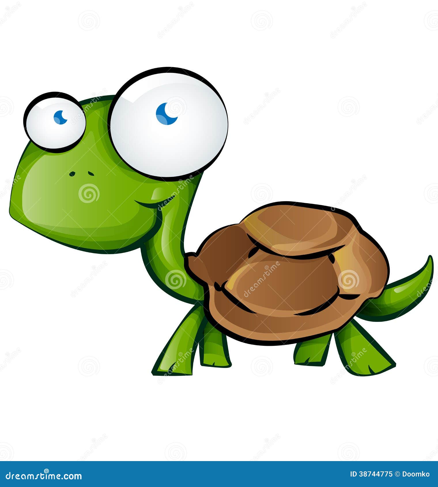 A Tortoise In Cartoon Style. Cute Tortoise Isolated On White Background ...