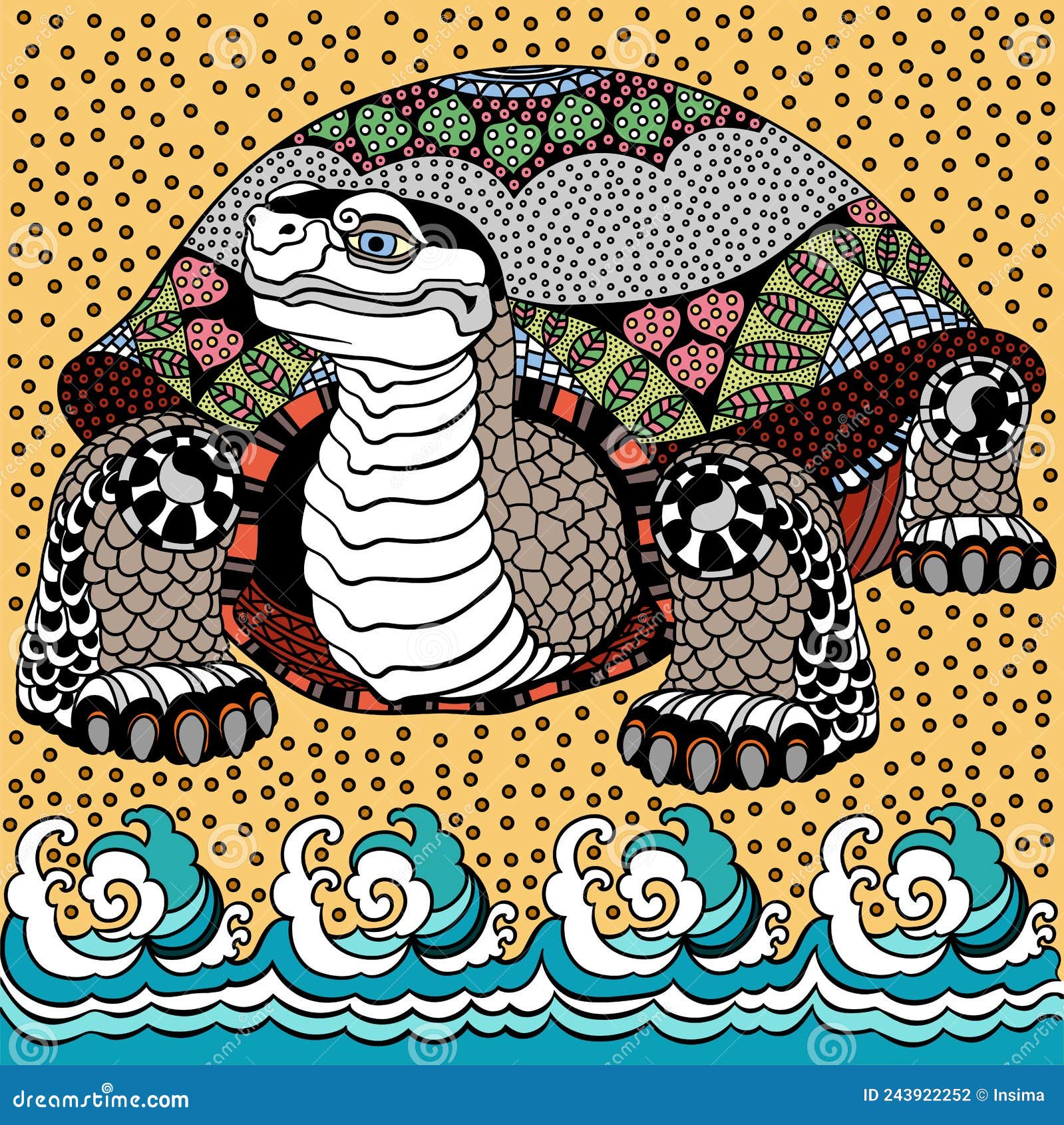 Tortoise. Celestial Feng Shui Creature Stock Vector - Illustration of ...