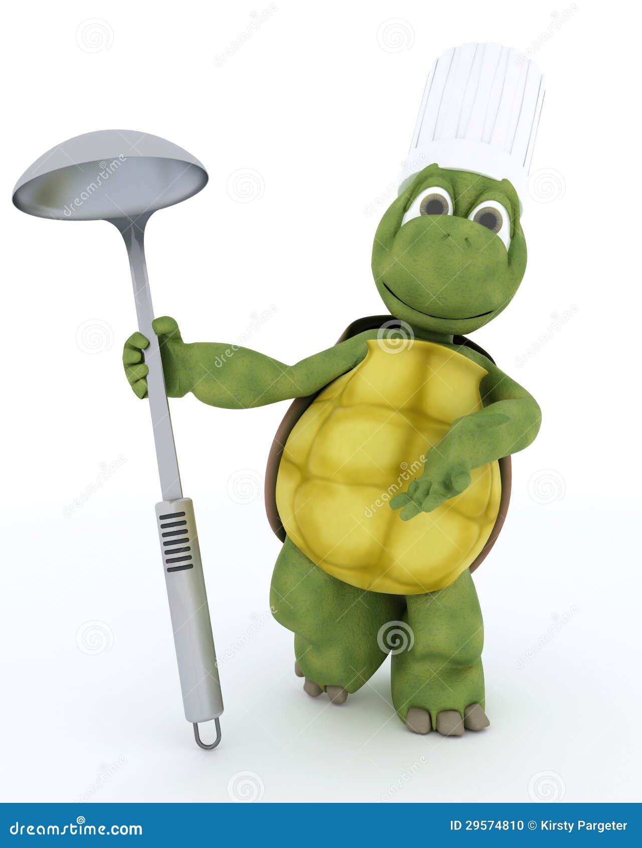 Tortoise chef with ladle stock illustration. Illustration of carapace ...