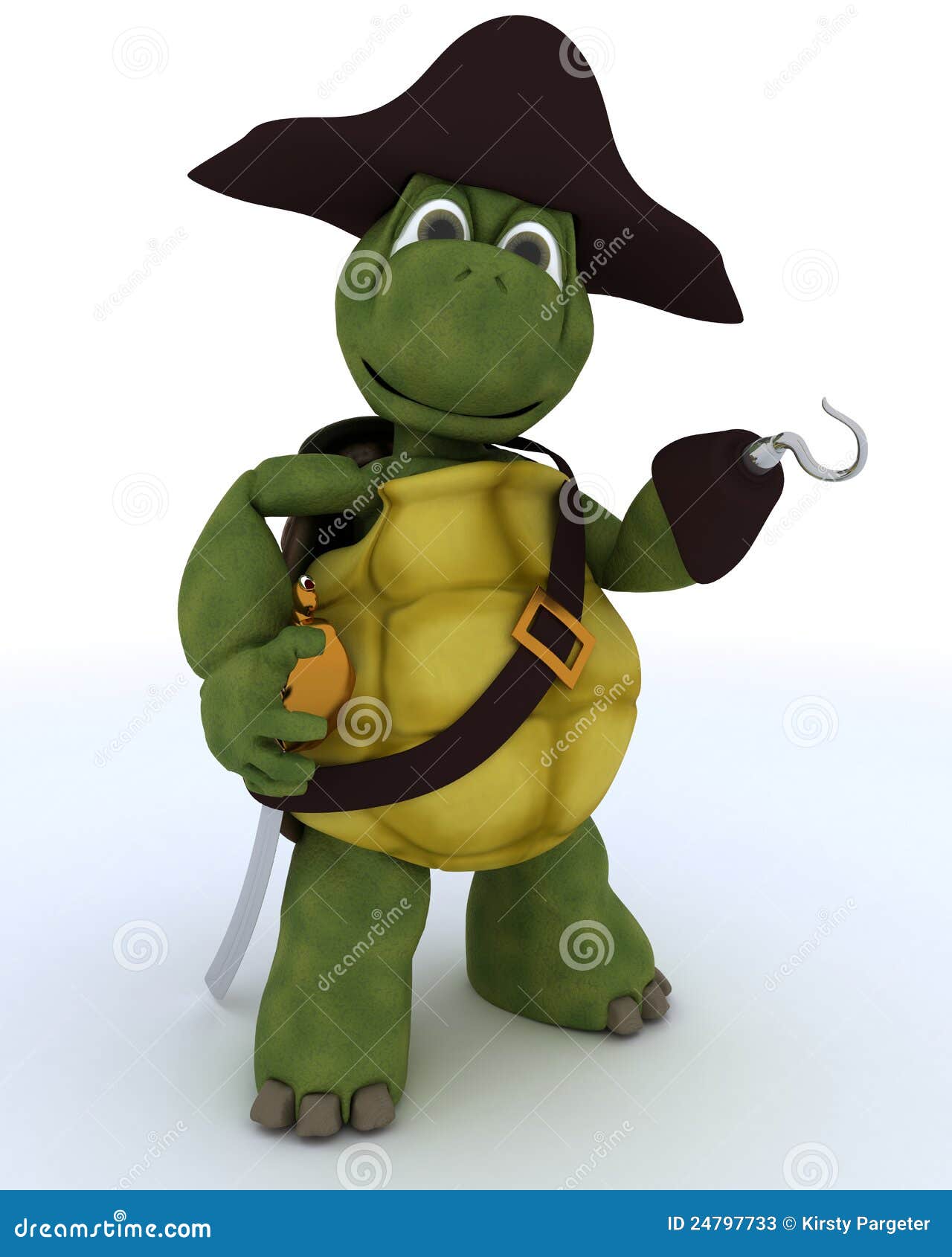 Pirate Tortoise With DVD CD And Software Stock Image | CartoonDealer ...