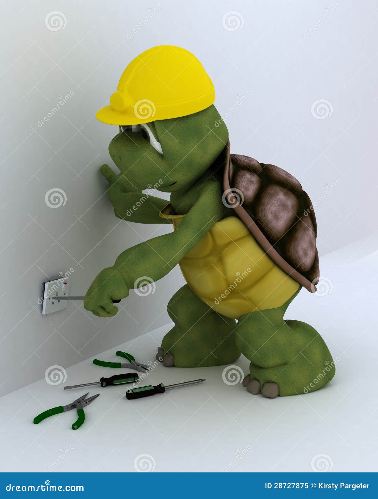Tortoise Electrical Contractor Stock Illustration - Illustration of ...