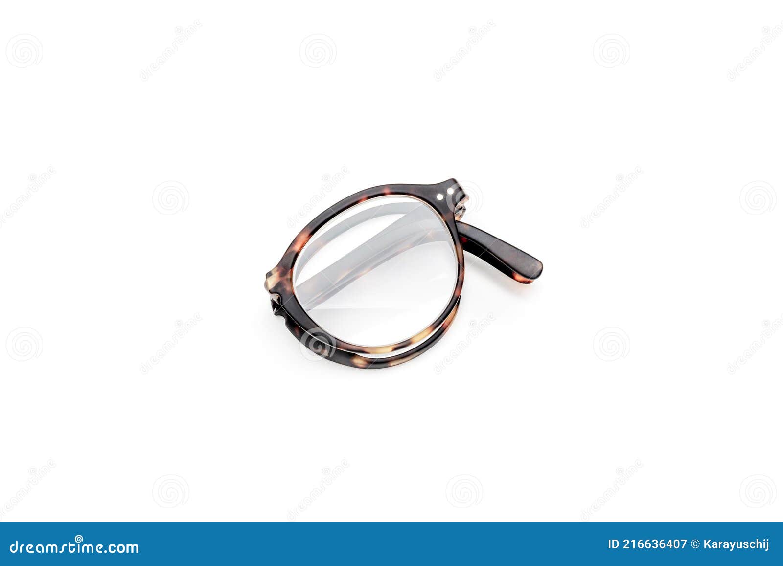 Tortoise Folding Glasses on White Background Stock Image - Image of ...