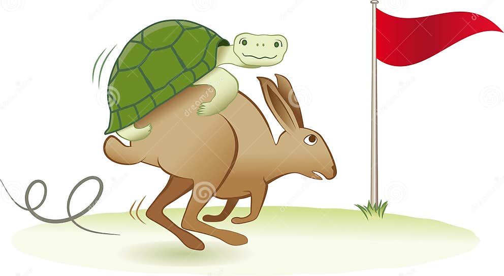 Tortoise and Hare stock vector. Illustration of cooperation - 20764011