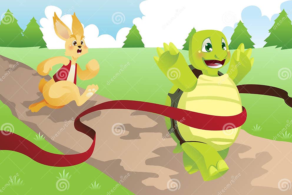 Tortoise and hare stock vector. Illustration of turtle - 27019184