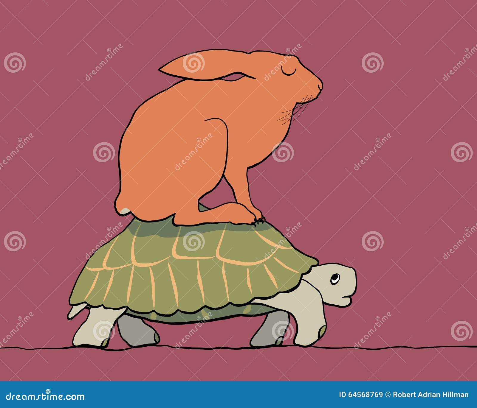 Tortoise and hare stock vector. Illustration of carrying - 64568769
