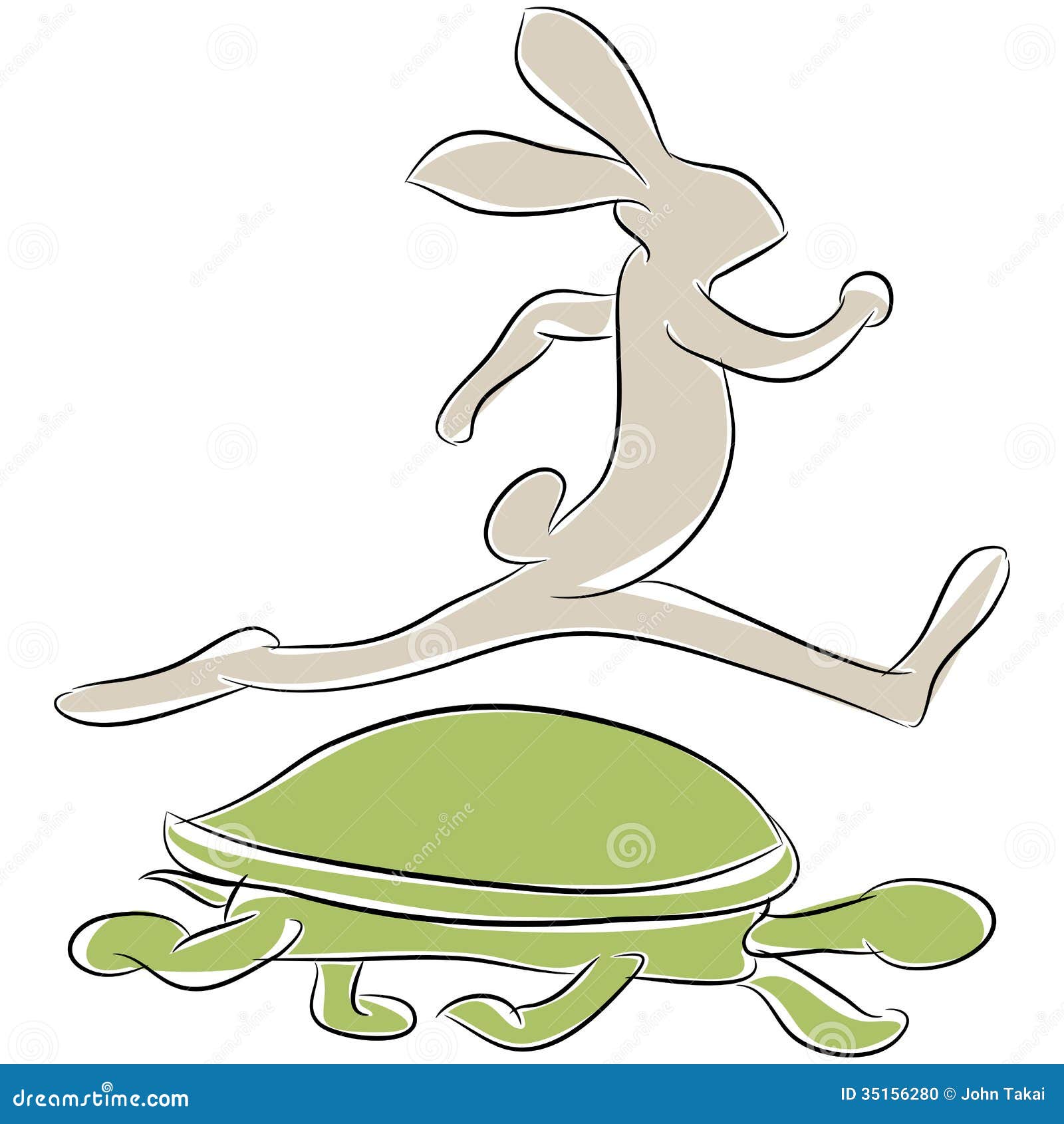 Tortoise and Hare Race stock vector. Illustration of tortoise - 35156280