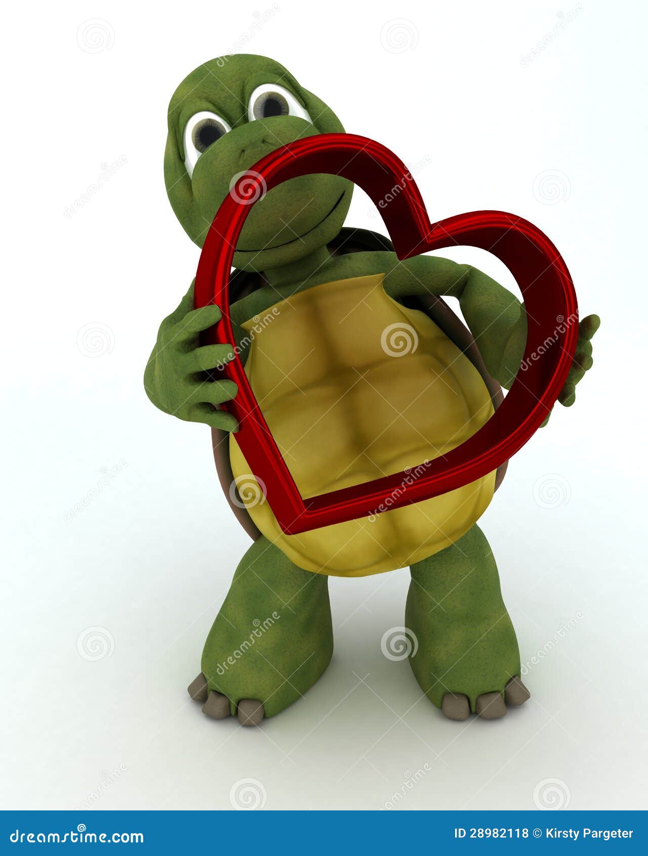 Tortoise with heart charm stock illustration. Illustration of water ...