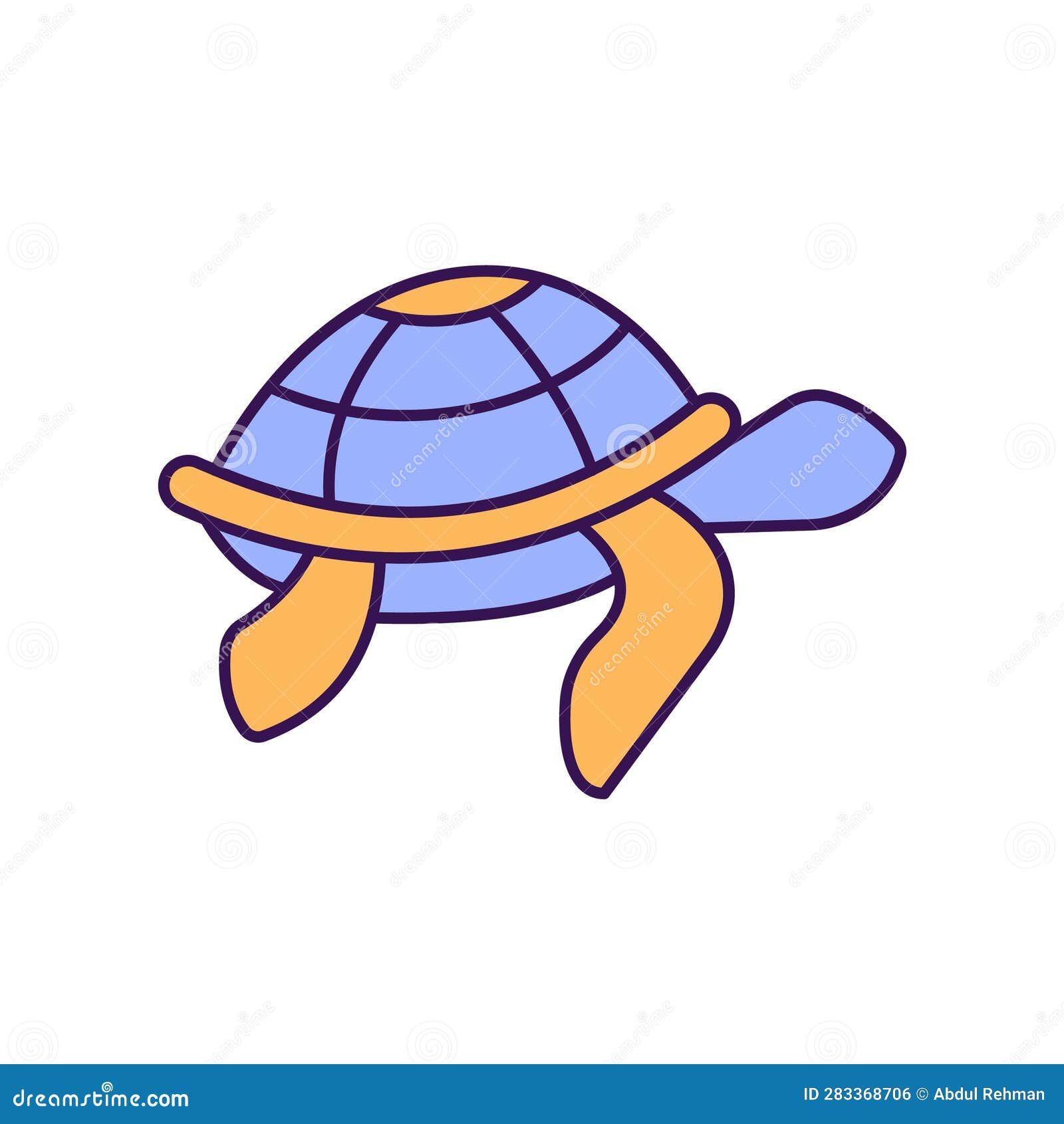 Tortoise Outline with Colors Fill Vector Icon that Can Easily Edit or ...