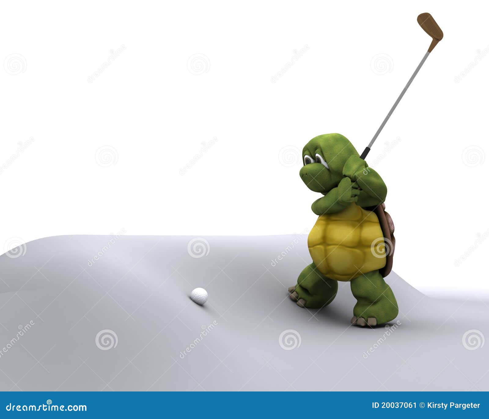 Tortoise Playing golf stock illustration. Illustration of shot - 20037061