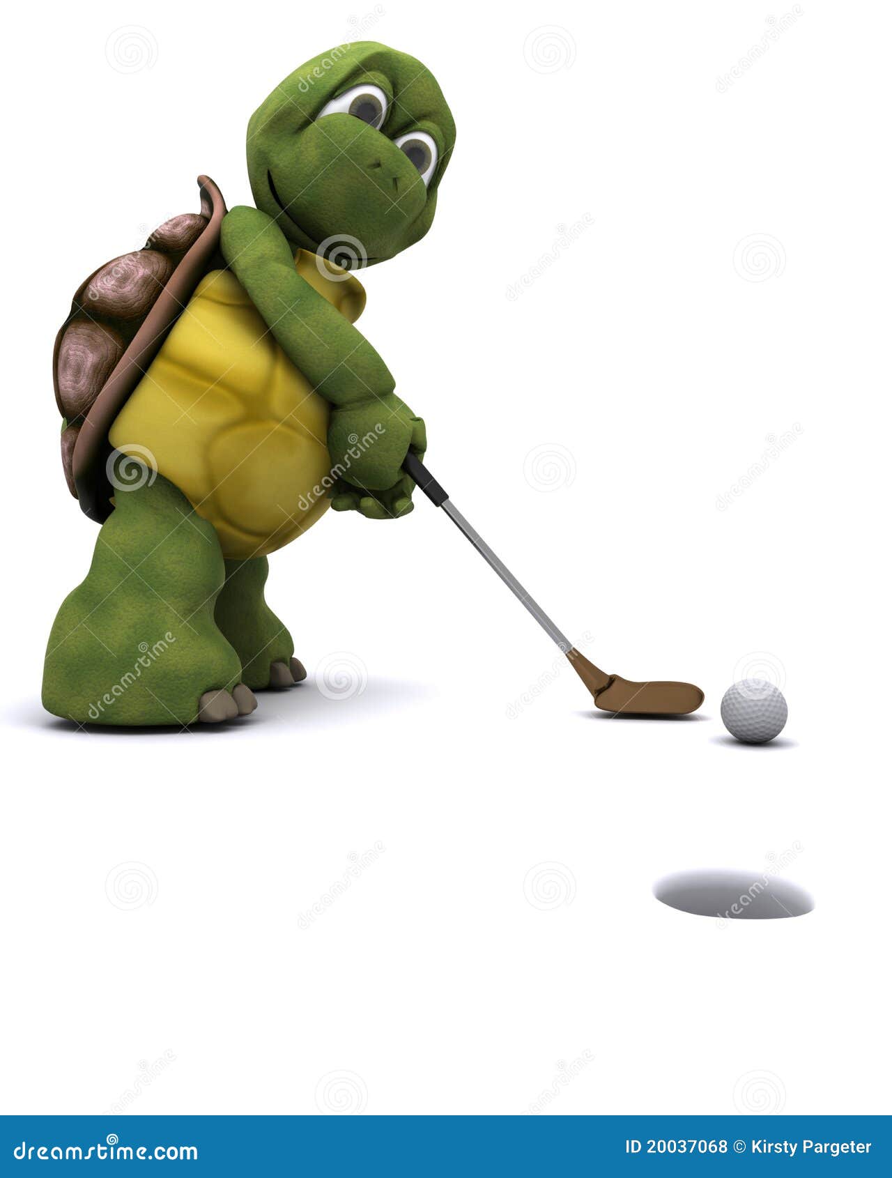 Tortoise Playing golf stock illustration. Illustration of reptile ...