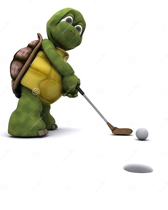 Tortoise Playing golf stock illustration. Illustration of reptile ...