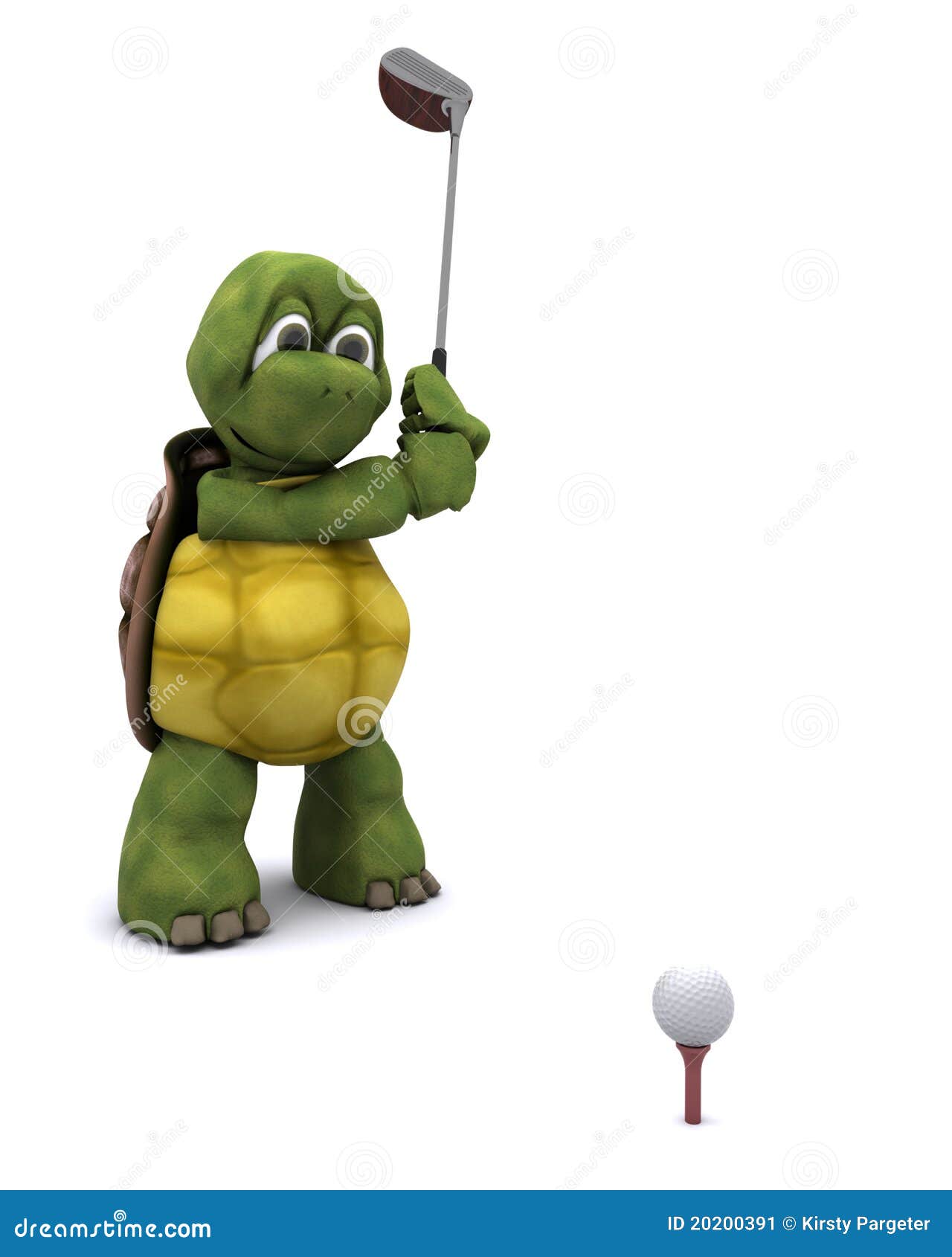 Tortoise Playing golf stock illustration. Illustration of shot - 20200391