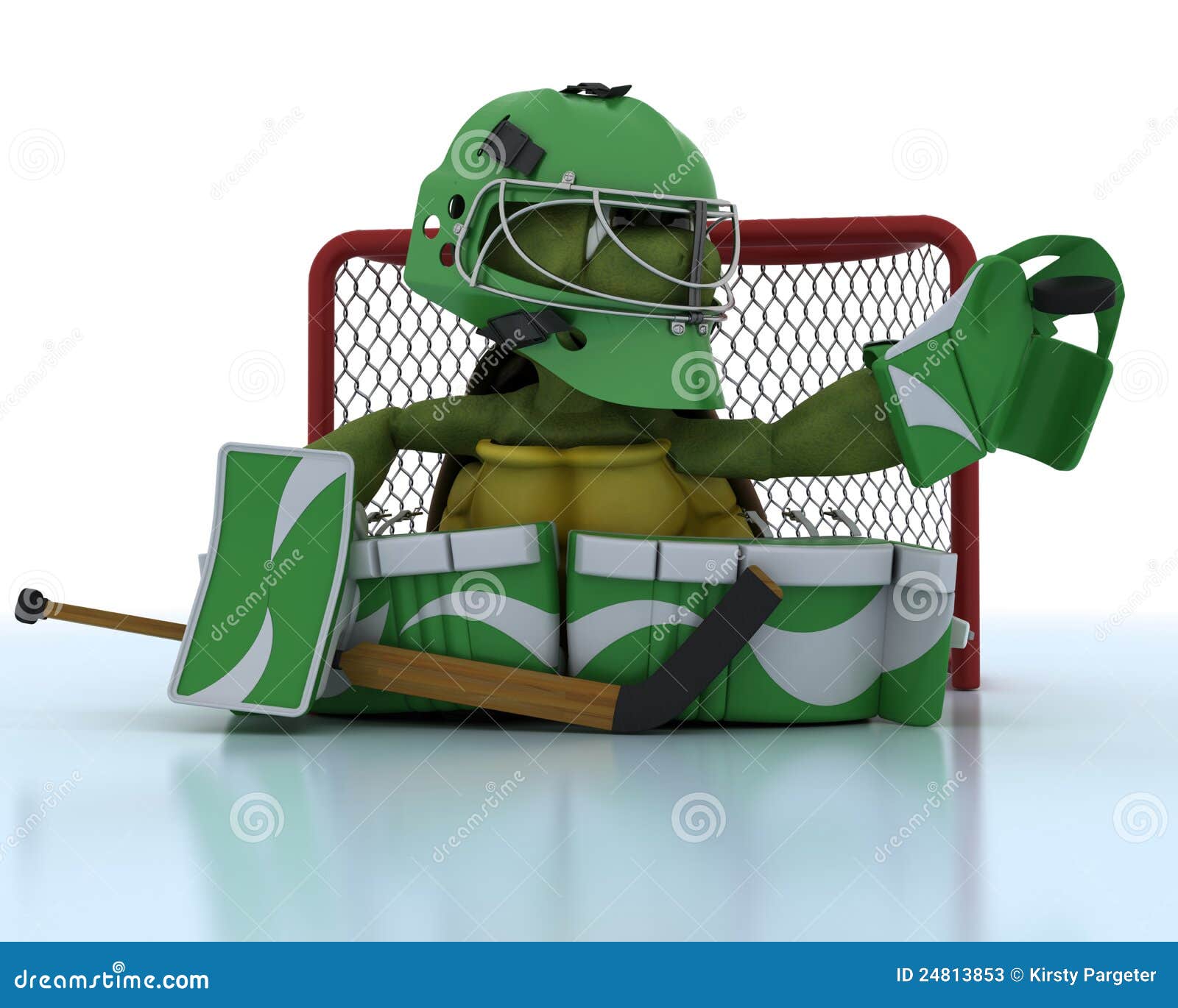 Tortoise Playing Ice Hockey Stock Illustration - Illustration of ...