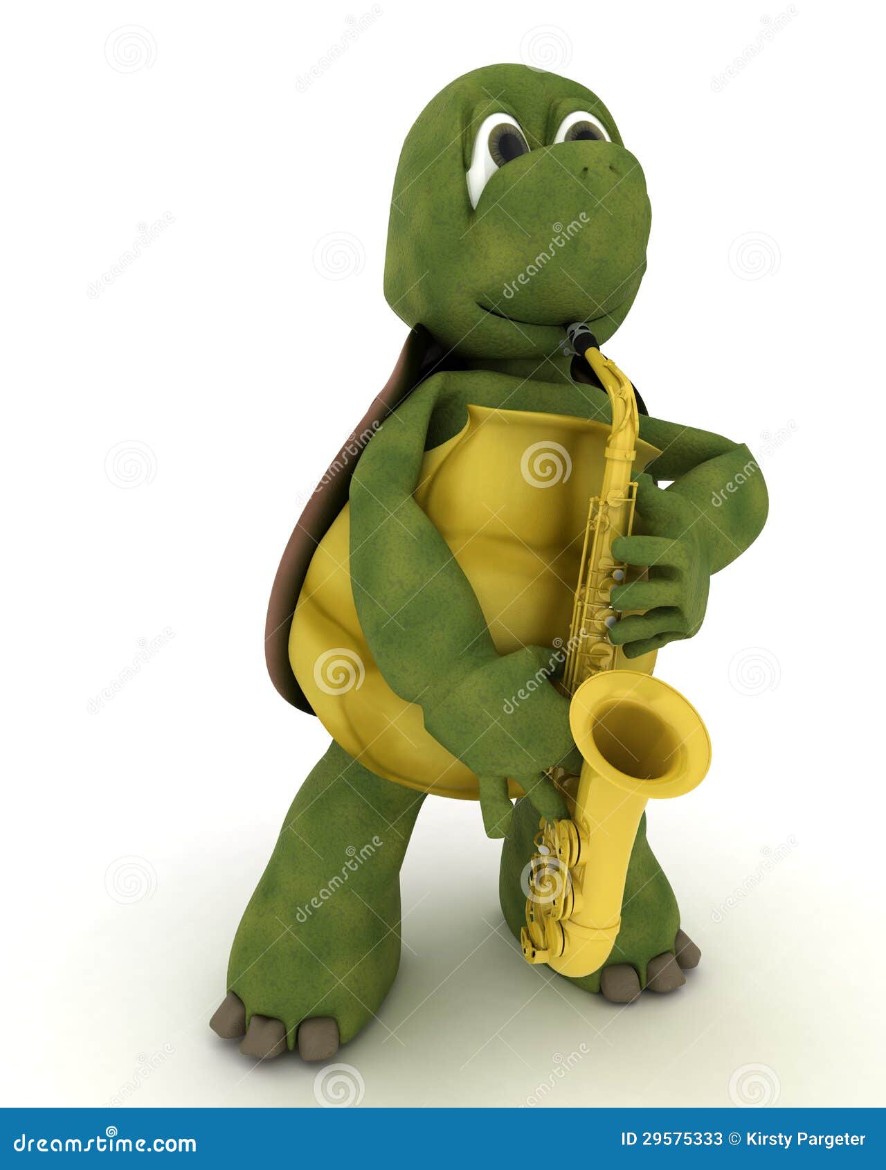 Tortoise Playing a Saxophone Stock Illustration - Illustration of slow ...