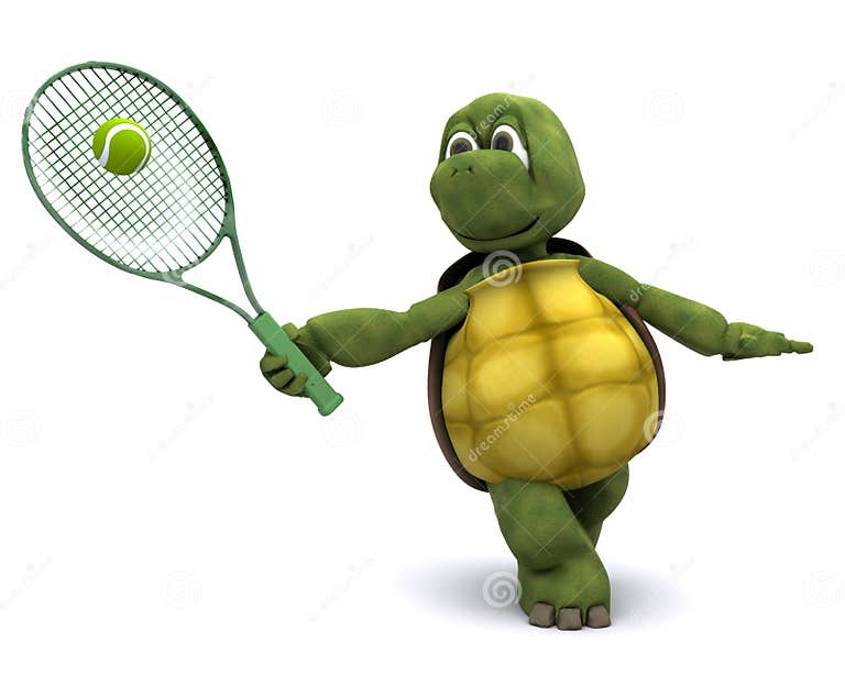 Tortoise playing tennis stock illustration. Illustration of ecology ...