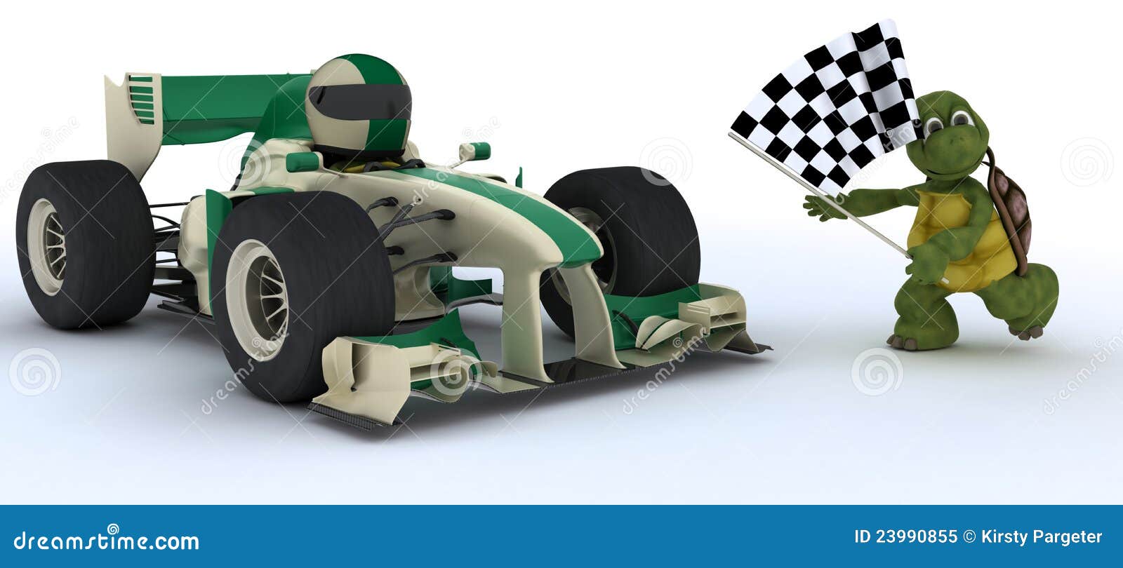 Tortoise in Race Car Winning at Che Stock Illustration - Illustration ...