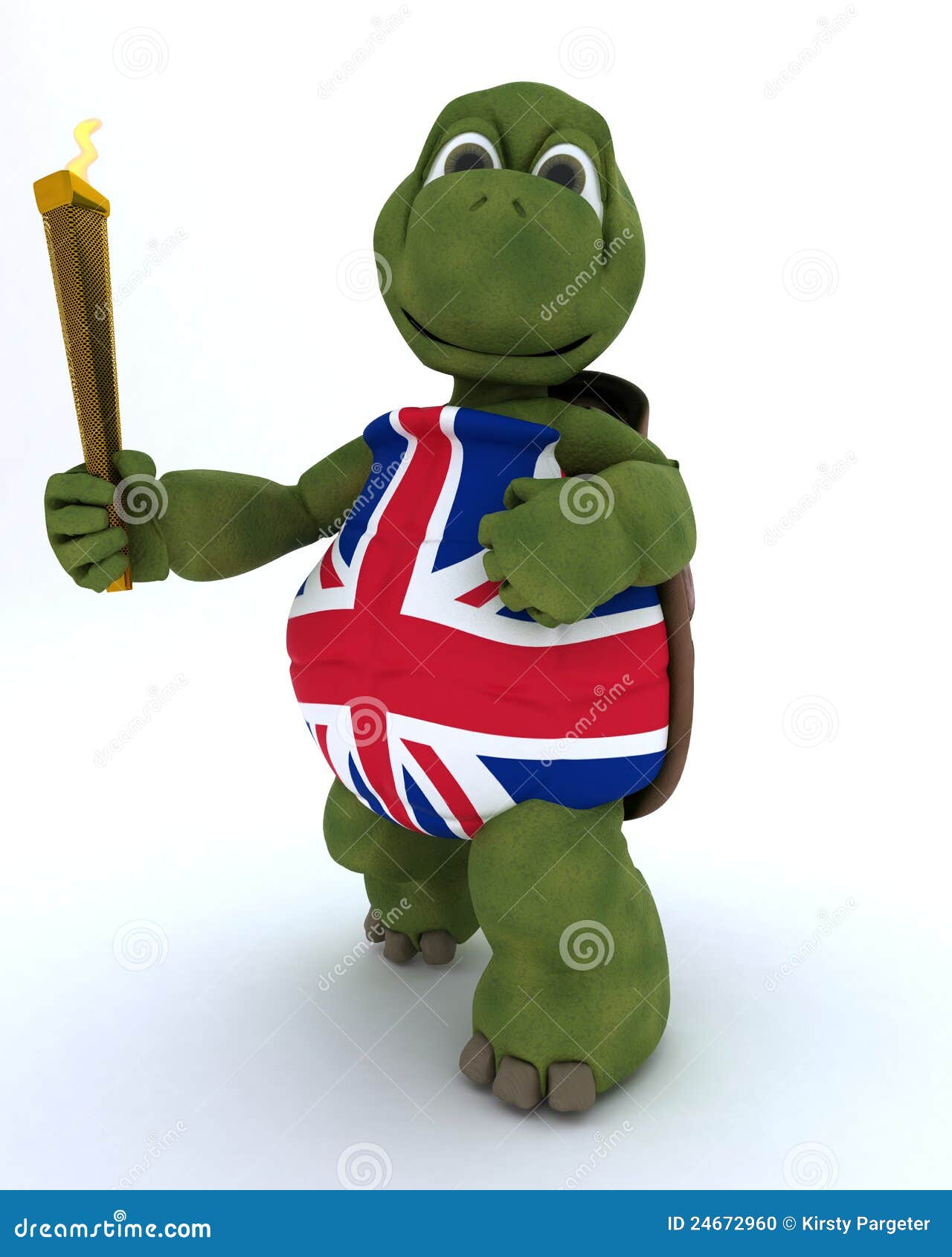 Tortoise Running with Othe Olympic Torch Stock Illustration ...