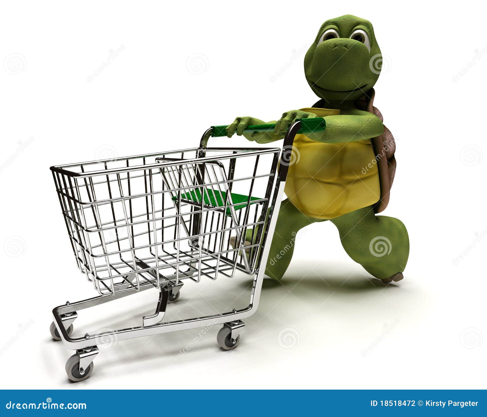 Tortoise with a Shopping Cart Stock Illustration - Illustration of ...